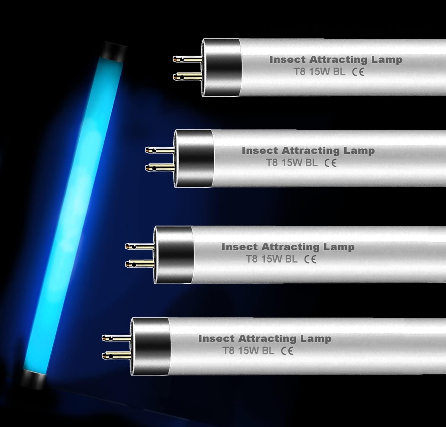 Diamondus 4 Pack - 15W UVA Black Light Bulb | 18Inch Replacement Bulbs ...