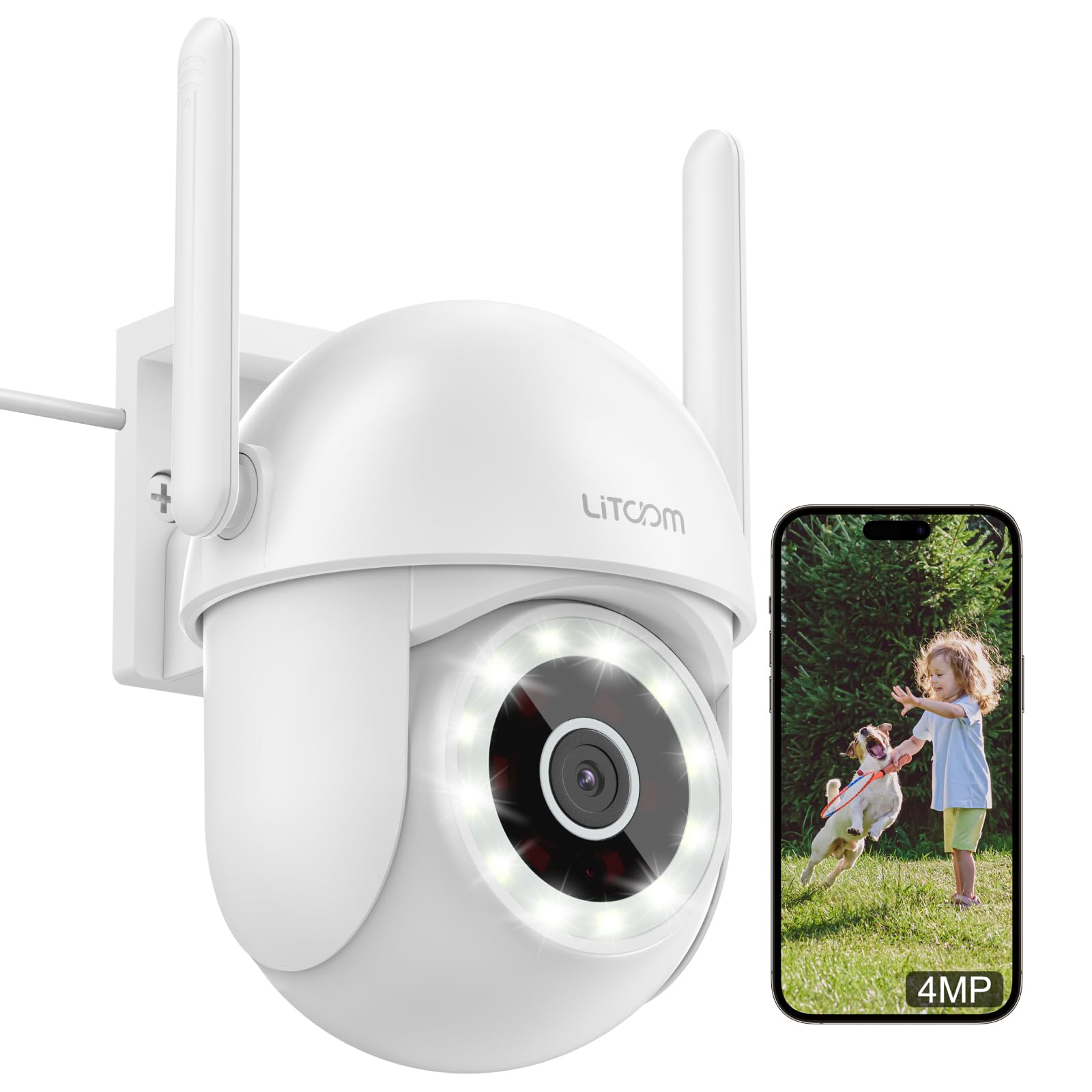 Little elf Outdoor Security Camera, 4MP Camera Surveillance Exterieur ...