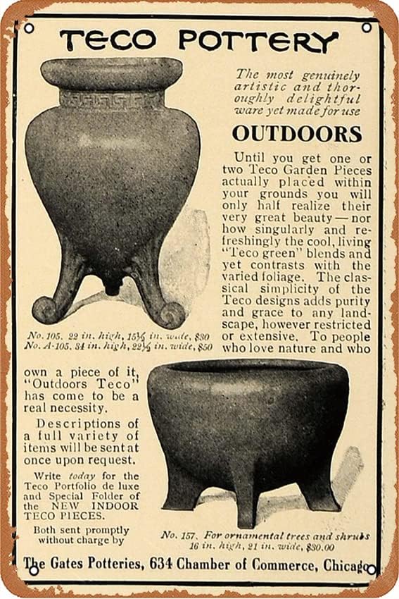 Amazon.com : 1907 Ad Teco Pottery Outdoor Garden Models Pricing ...