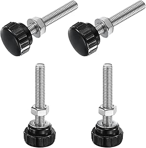 Amazon.com: uxcell 4 Sets Knurled Knobs Thumb Screws with Nuts Washers, Metric M8 x 55mm Male ...