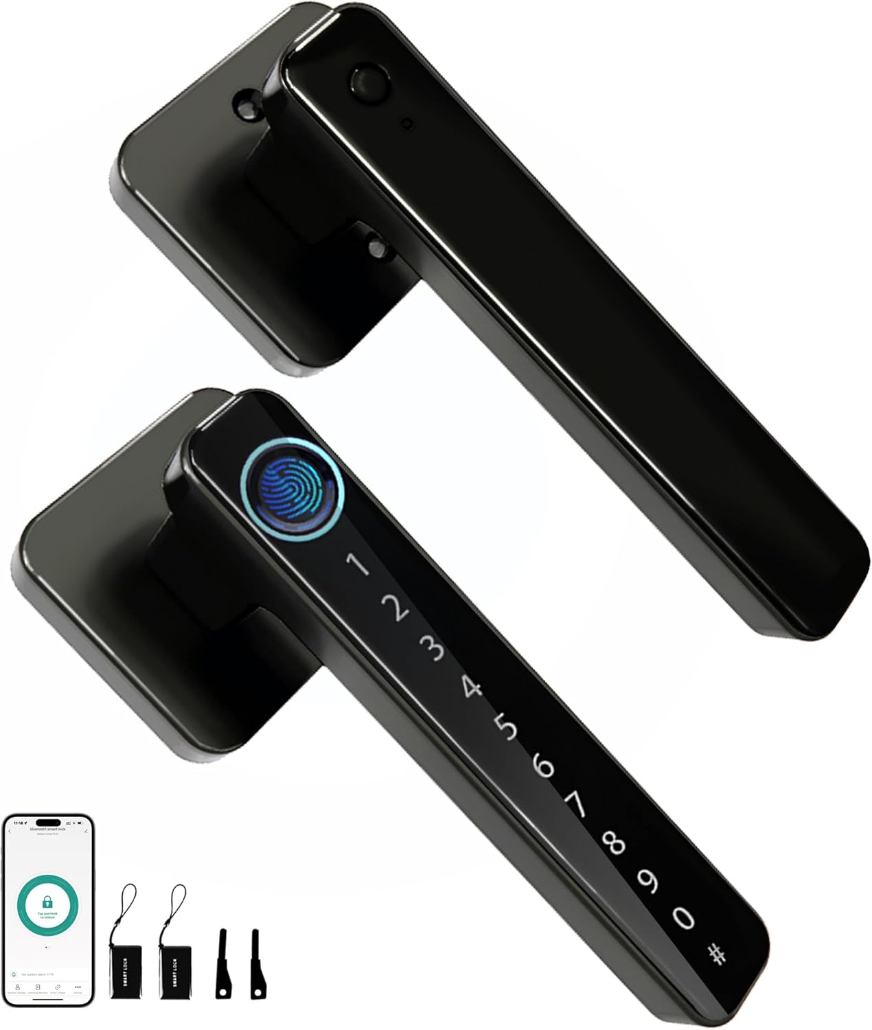 CHEN LCLILICHEN Smart Door Lock, Fingerprint Door Knob, 5 in 1 Digital ...