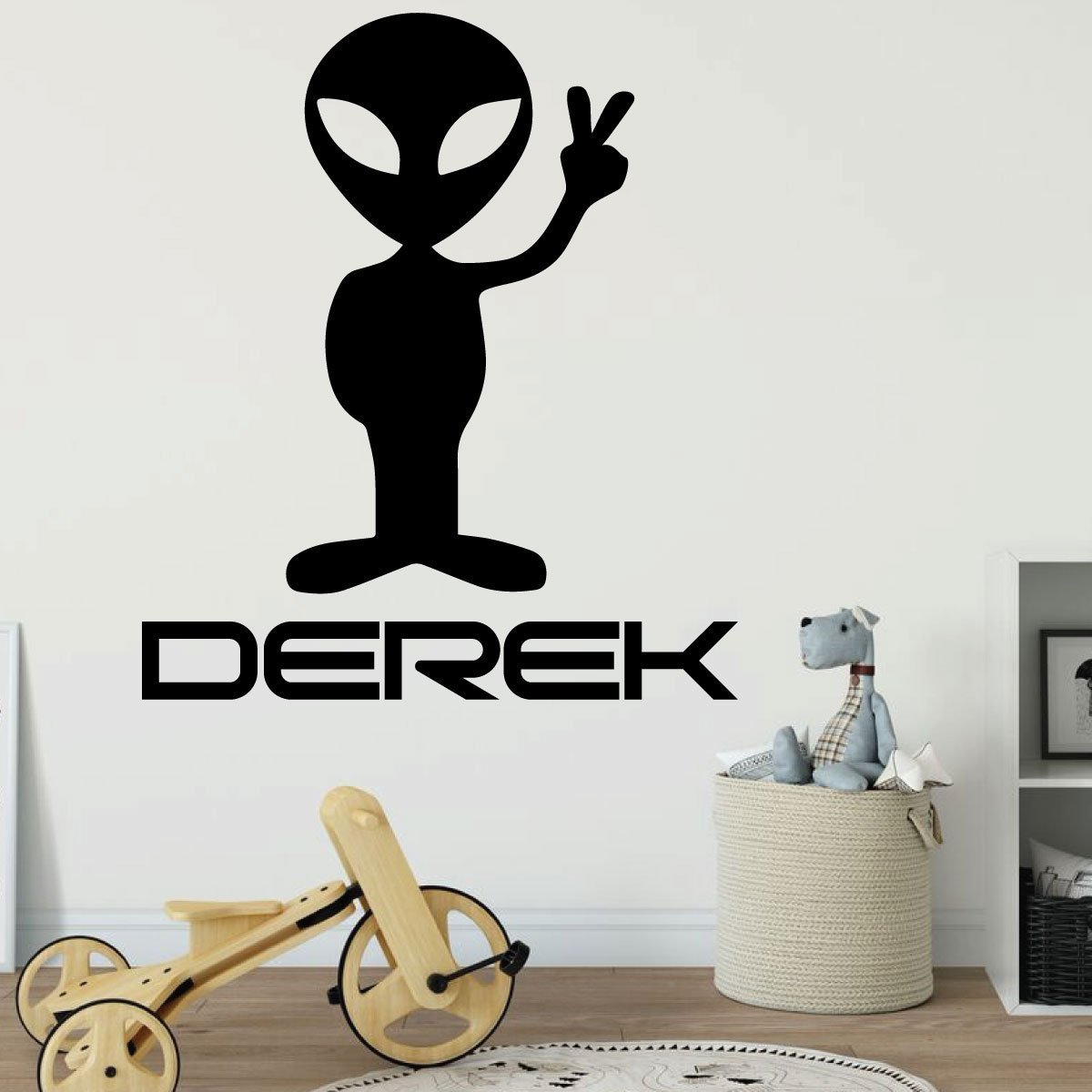 Amazon.com: Alien Wall Decal - Personalized Vinyl Sticker for Boy's ...