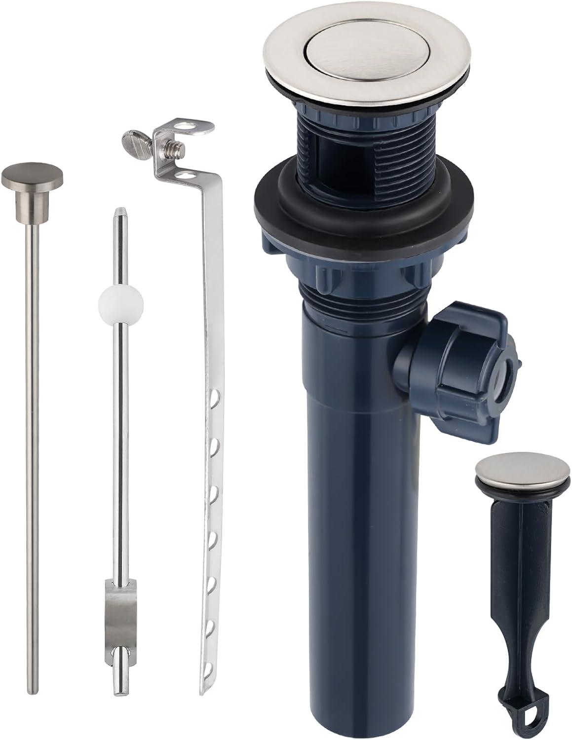 Bathroom Sink Drain with Lift Rod, Pop Up Sink Drain with Overflow ...