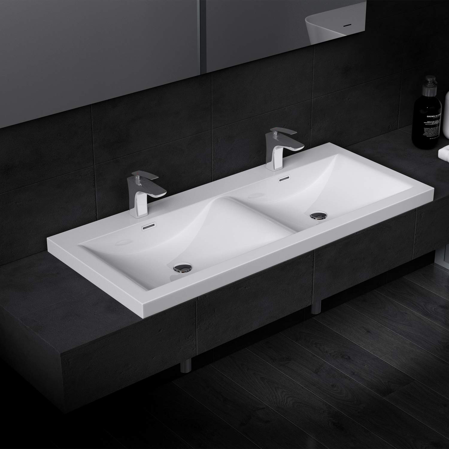 Durovin Bathrooms Luxurious Large Stone Resin Dual Bathroom Basin ...