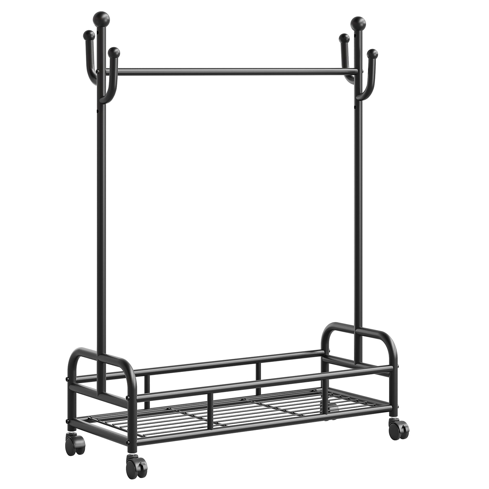 Bestier Kids Clothing Rack with Wheels, Black Kids Garment Rack with ...