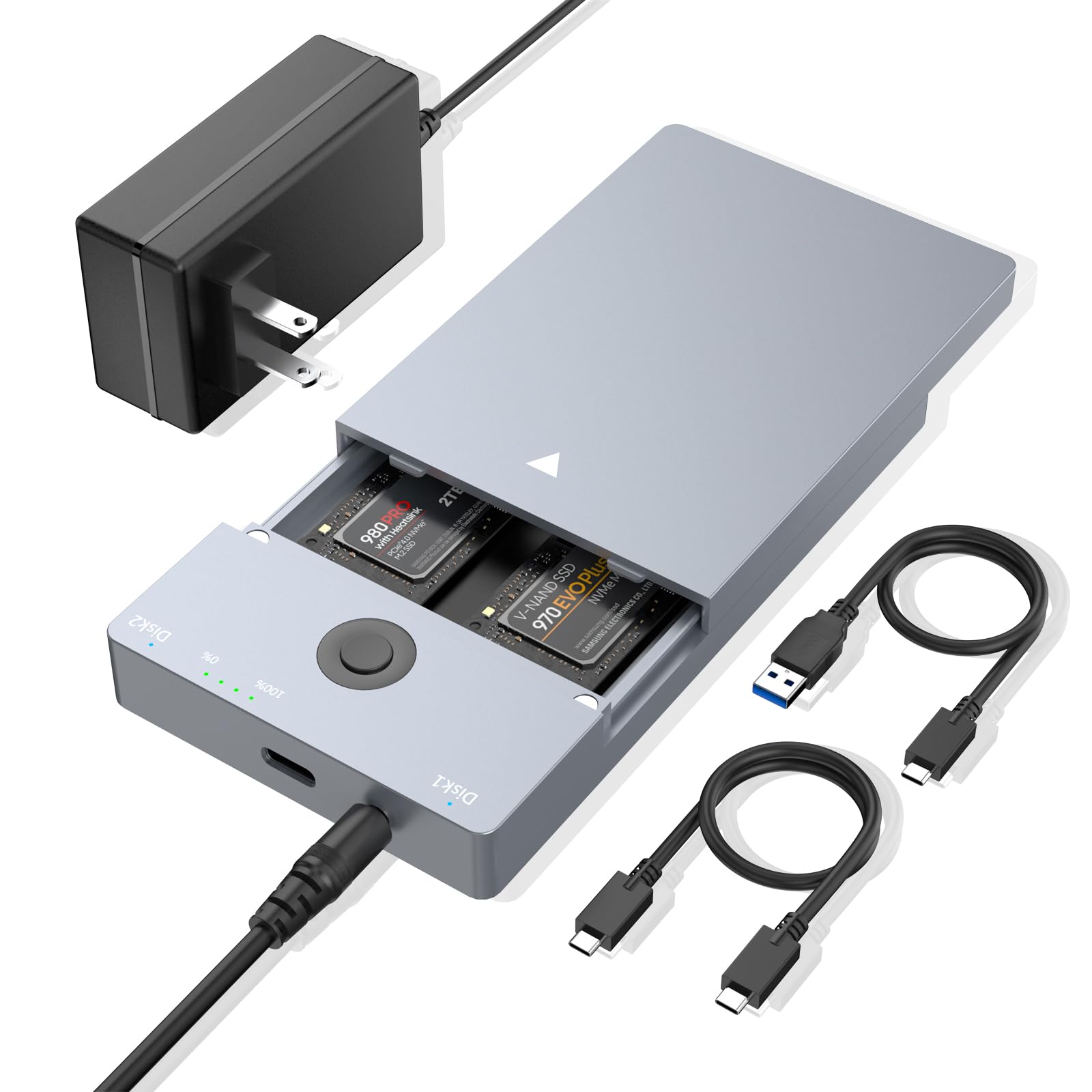 Amazon.com: NVMe M.2 Duplicator Dual-Bay Offline Clone Tool-Free ...