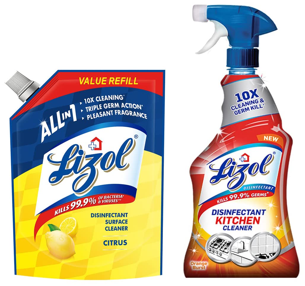 Lizol Disinfectant Surface & Floor Cleaner Liquid Refill Pack, Citrus ...