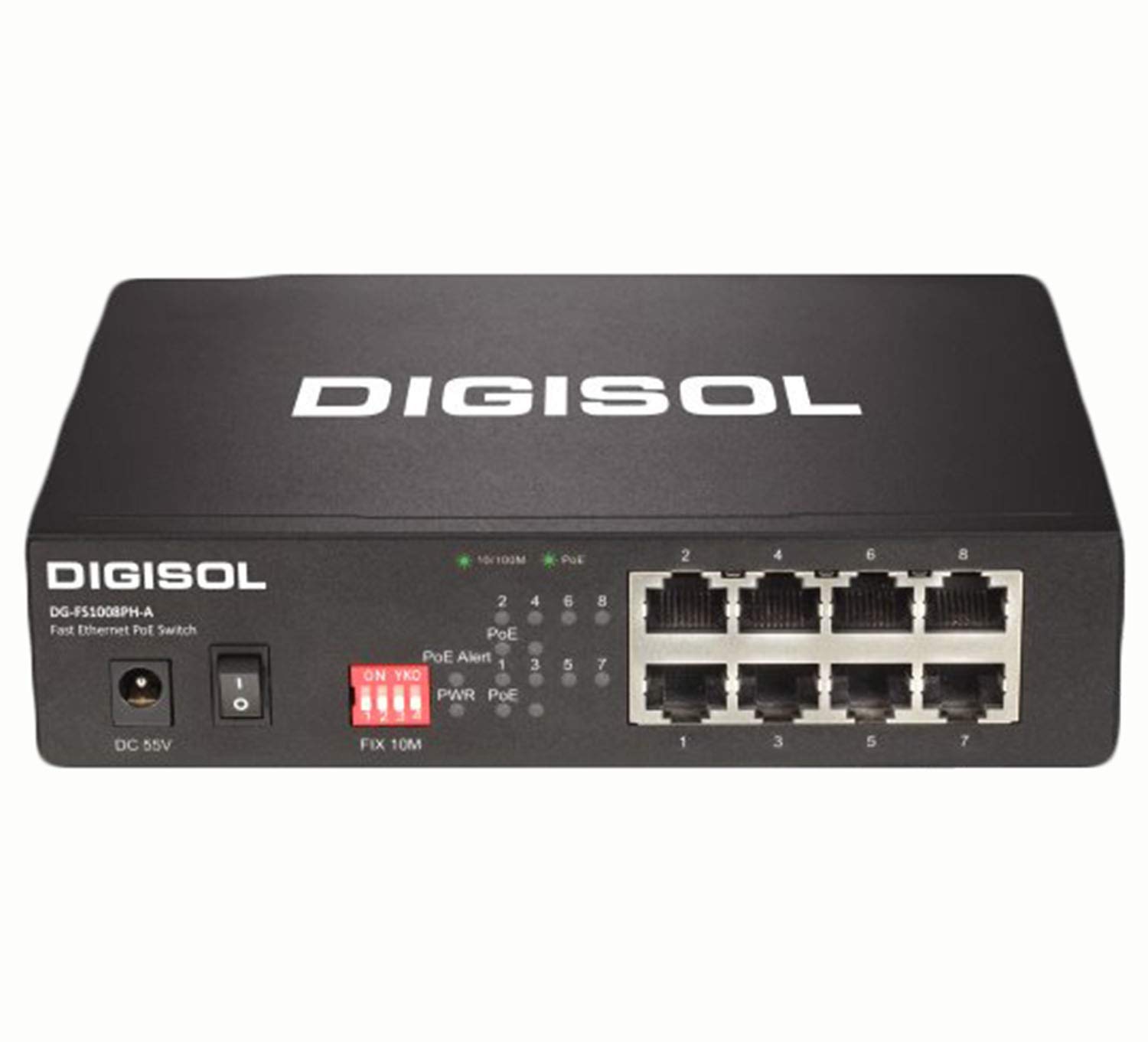 DIGISOL DG-FS1008PH-A 8 Port 10/100M Fast Ethernet unmanaged POE Switch ...