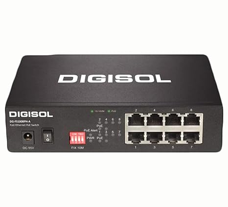 DIGISOL DG-FS1008PH-A 8 Port 10/100M Fast Ethernet unmanaged POE Switch ...