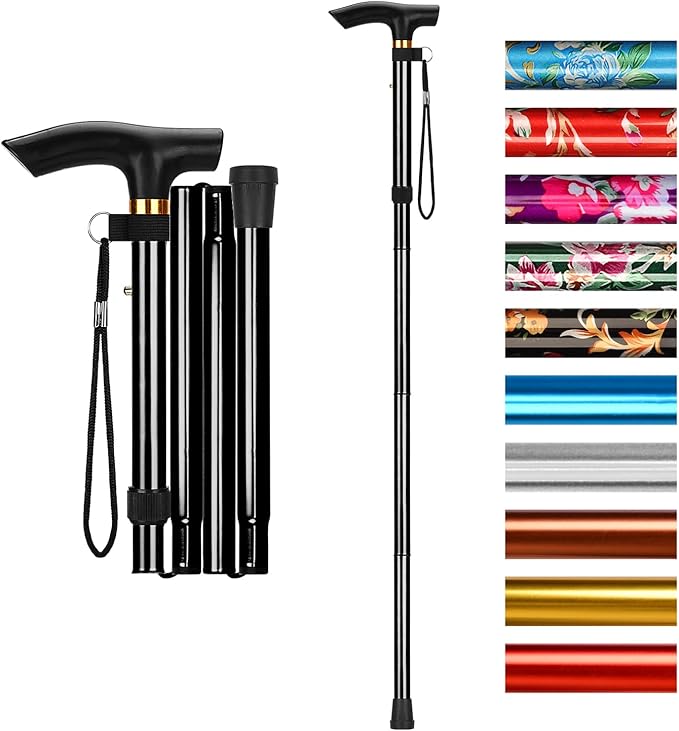 supregear Folding Cane, 5-Level Adjustable Height Walking Stick ...