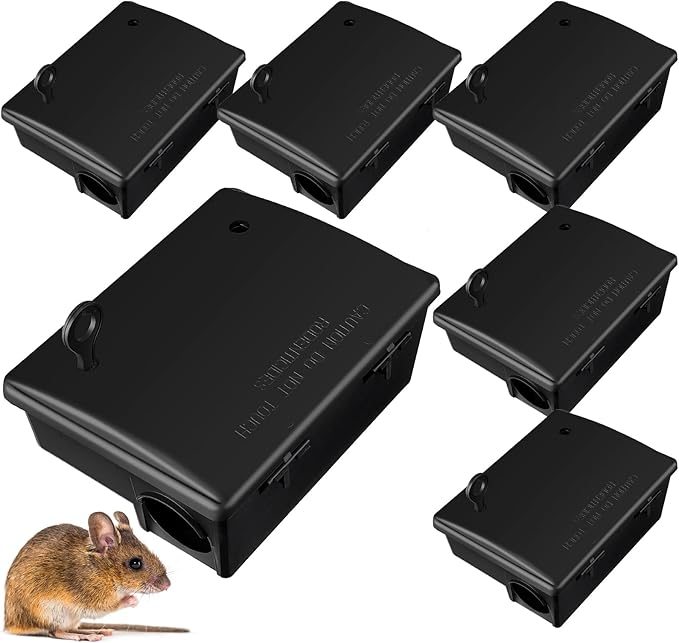 Amazon.com : Qualirey 6 Pack Rat Bait Stations Large Rodent with Key ...