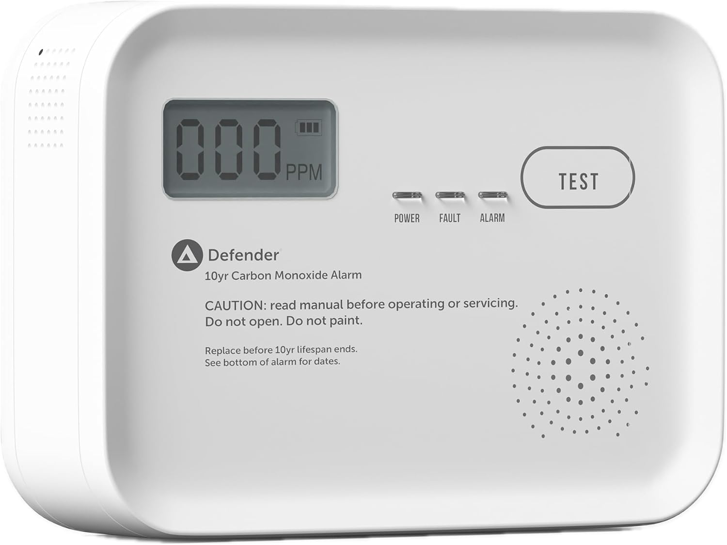 Defender 10 Year Carbon Monoxide Alarm BSI Rated - Battery Powered CO ...