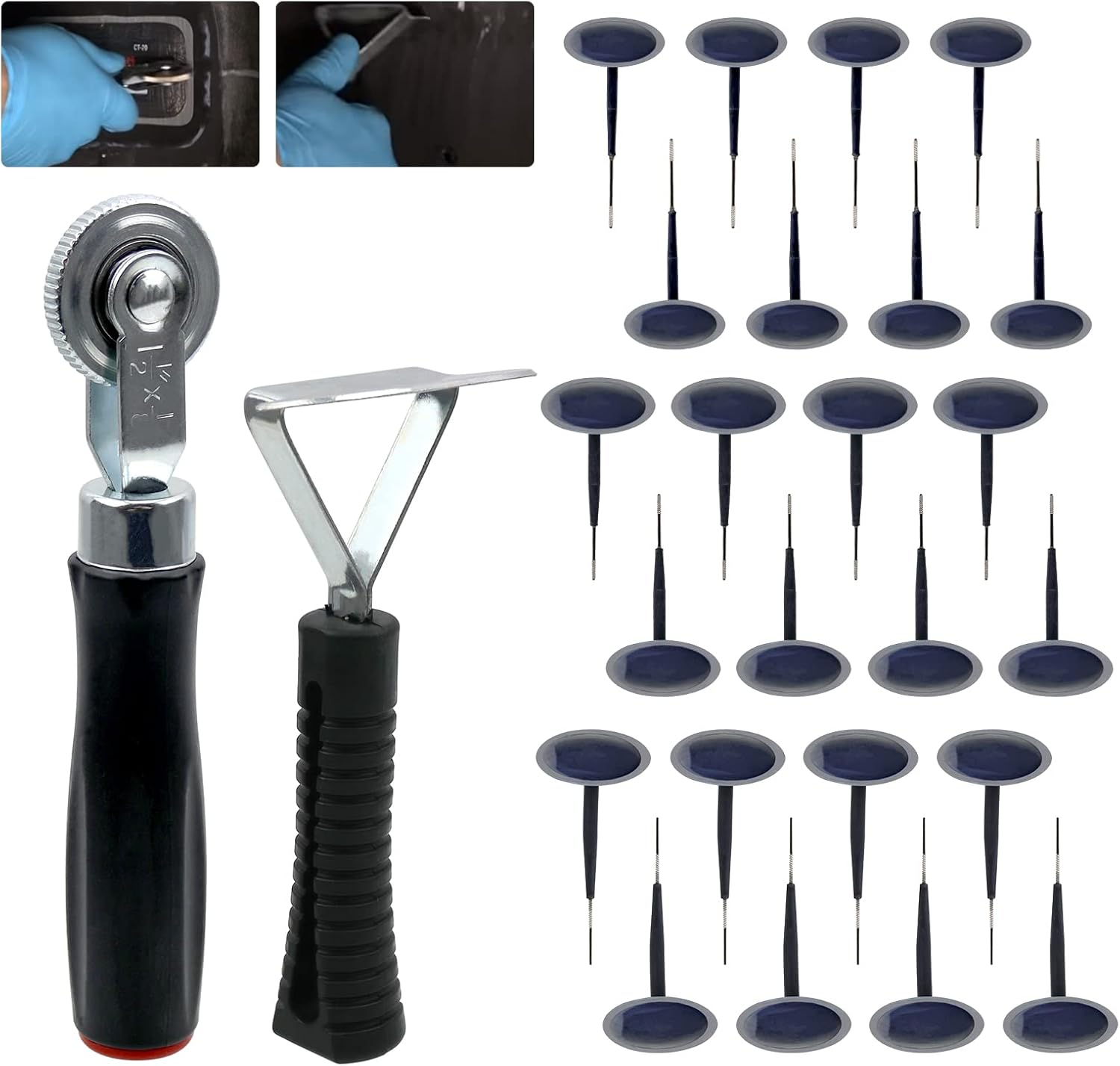 Amazon.com: Sporacingrts Tire Patch Repair Kit 26 Pcs, Including Tire ...