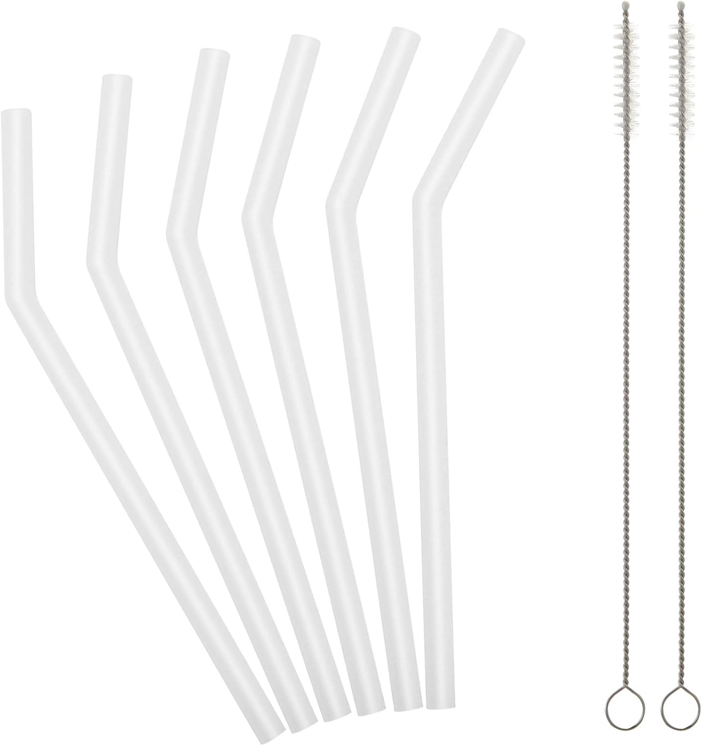 Amazon.com: Reusable Clear Silicone Straws for Toddlers & Kids - 6 pcs ...