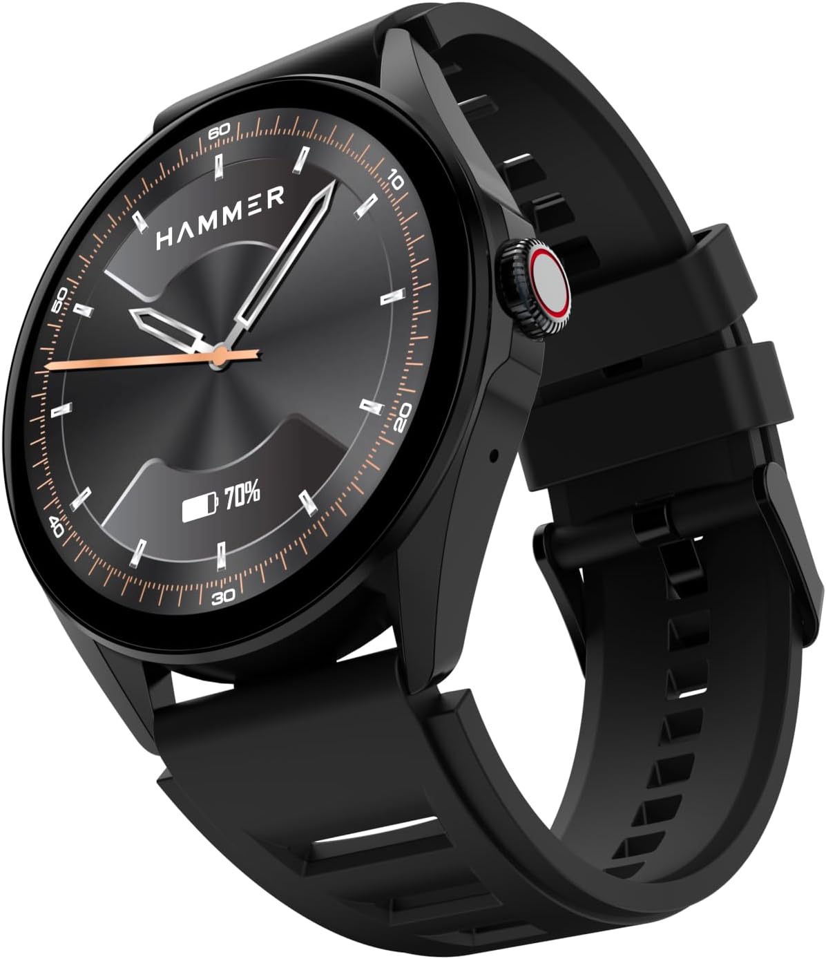 HAMMER Cyclone 1.39" Round Dial Rotating Crown Smart Watch with Calling ...