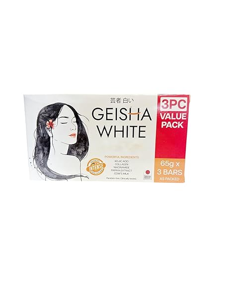 Amazon.com : Geisha White Intense Skin Cleansing Bar - 3 bars x 65g ...