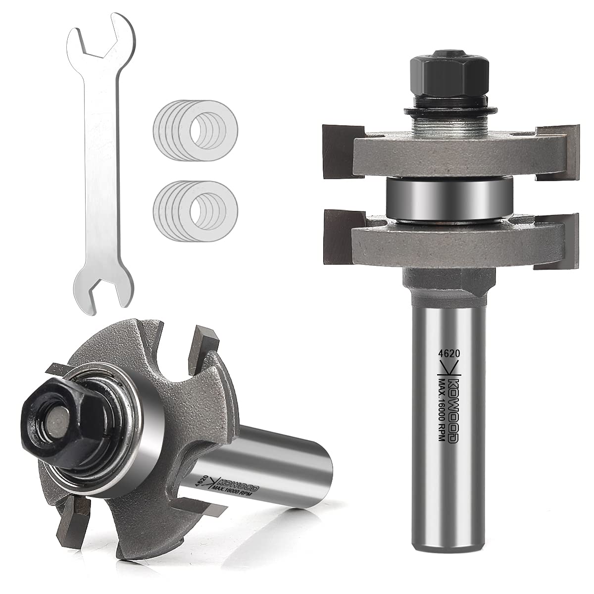 Pro Adjustable Tongue and Groove Router Bit Set 1/2 Inch Shank, T Shape ...