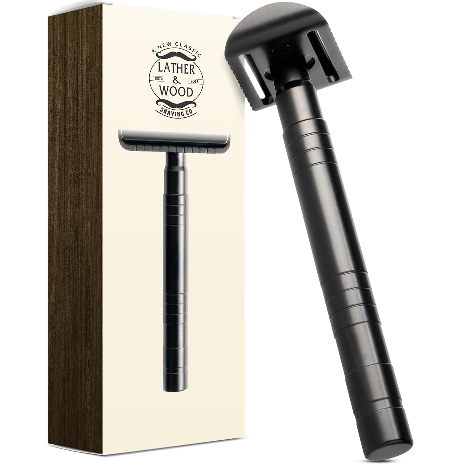 Amazon.com: Lather & Wood Single Blade Razor for Men - Premium One ...