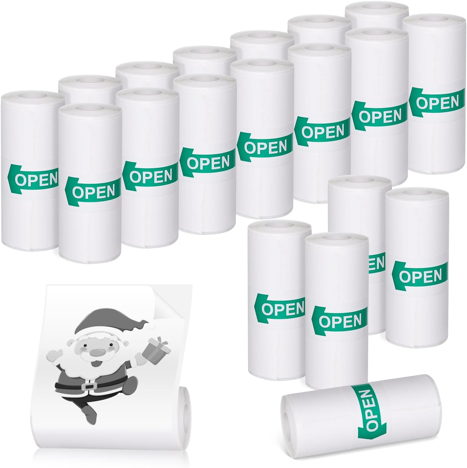 20 Rolls Thermal Sticker Paper, Self-Adhesive Pocket Printer Sticker ...