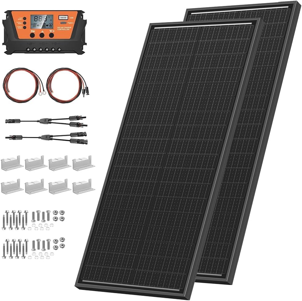 Amazon.com : WERCHTAY 200 Watts Solar Panel Kit, 12V/24V (2PCS 100W ...