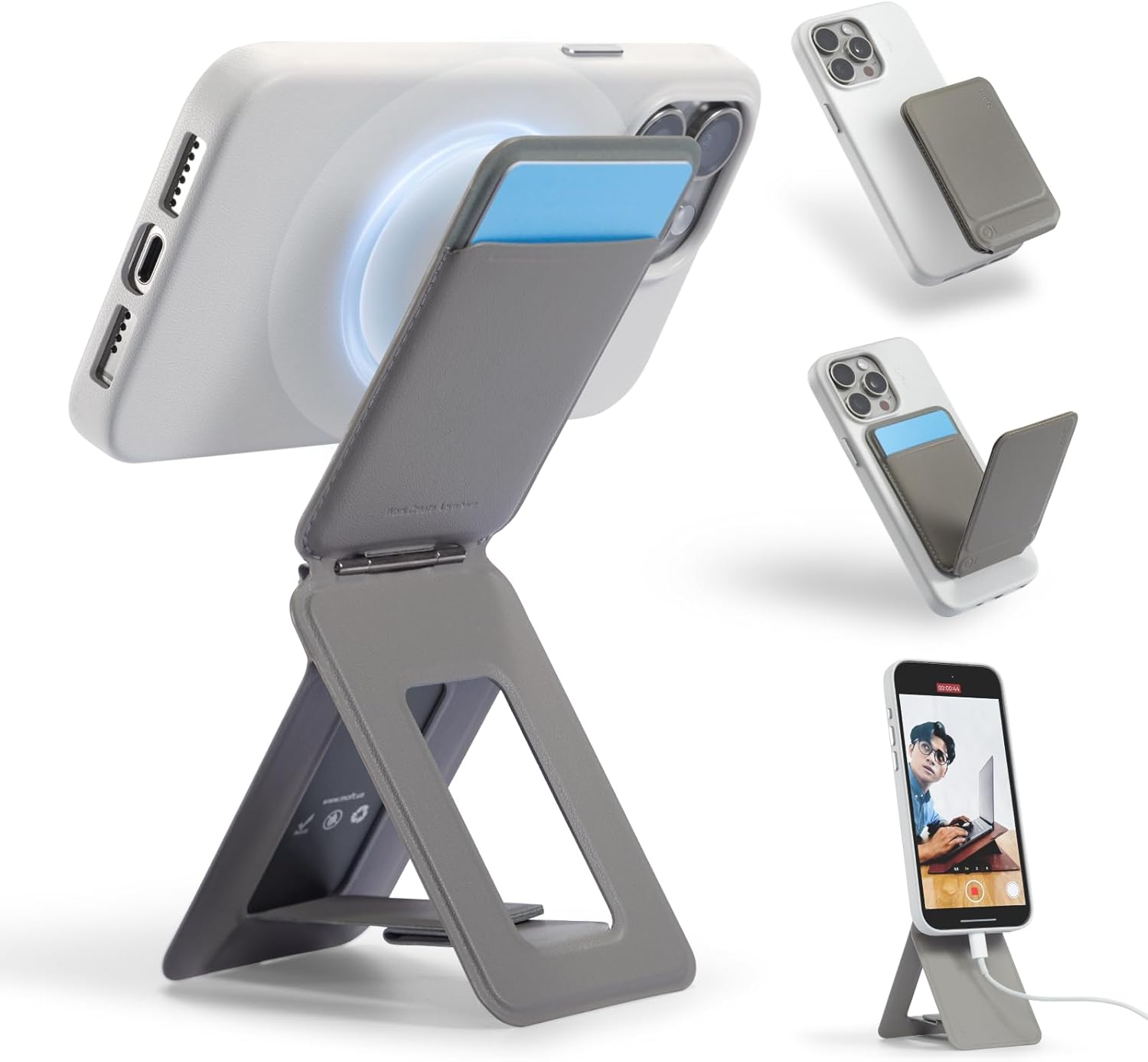 Amazon.com: MOFT Phone Tripod Wallet, 3 in 1 Phone Stand MagSafe Wallet ...