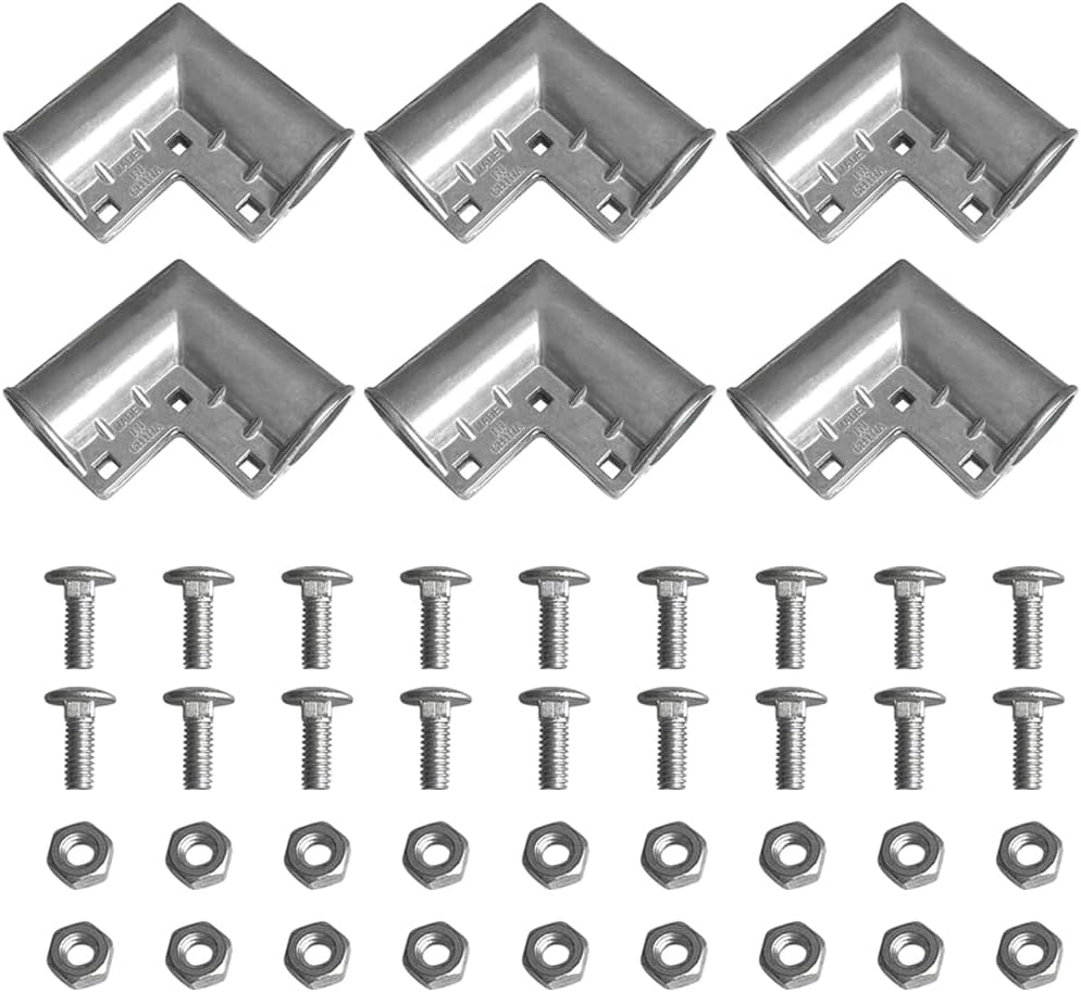 Amazon.com: 6 Pack Aluminum Chain Link Fence Gate Corners, 1-3/8" OD ...