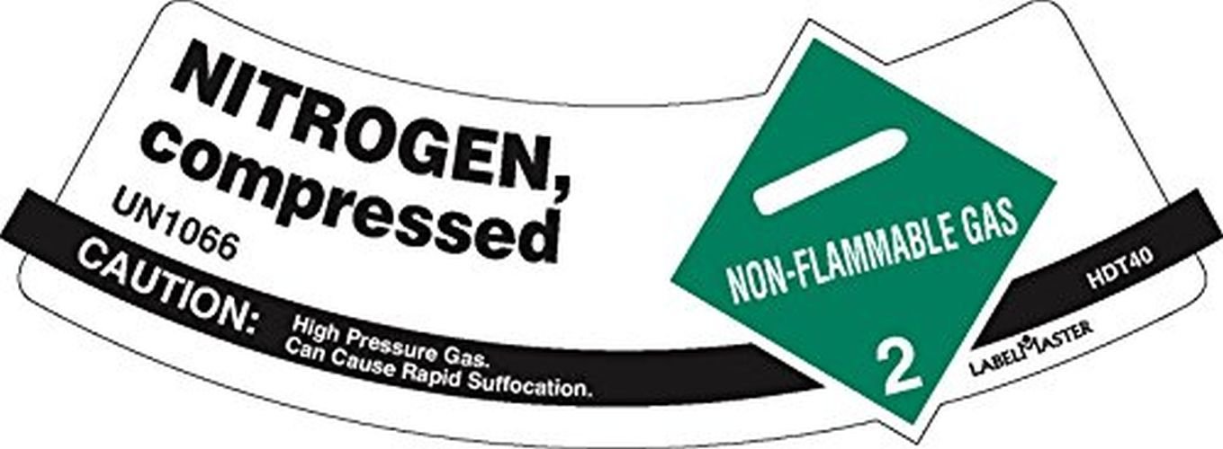 Labelmaster HDT40 Shoulder Label, UN1066 Nitrogen, Compressed (Pack of ...