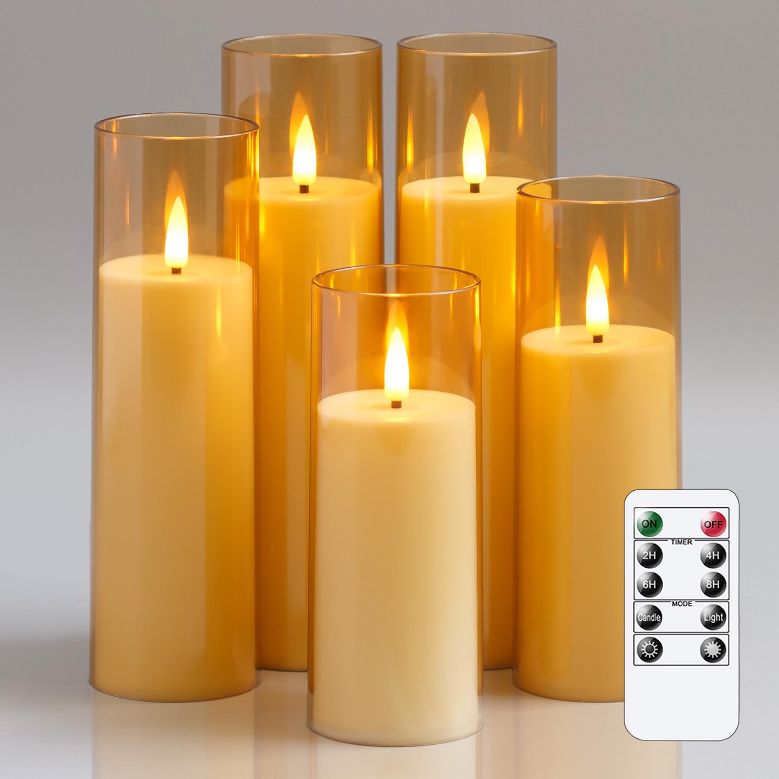 Amazon.com: Yeelida Flameless Flickering Candles with Remote Control ...