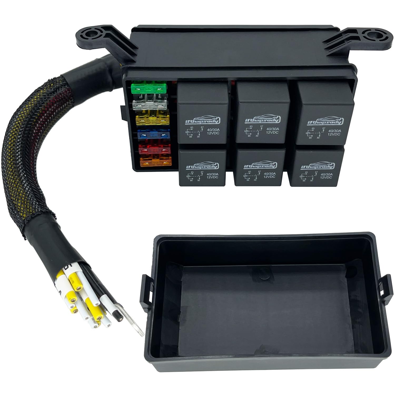 Amazon.com: iRhapsody 12V DC Relay Box, 6-Way Relay Fuse Box, Pre-Wired ...