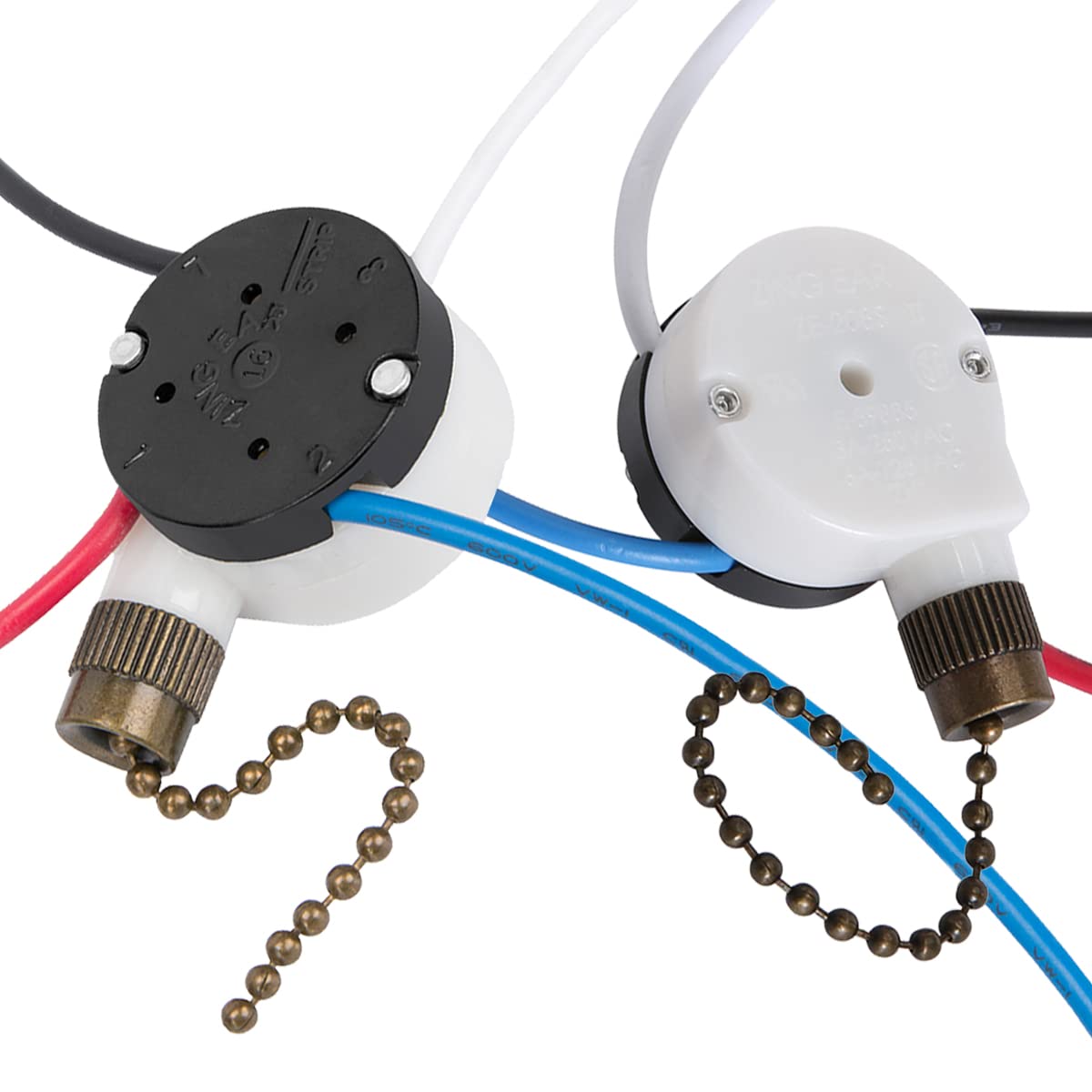 Ceiling Fan Switch 2PCS Zing Ear ZE-208S E89885 3 Speed 4 Wire Fan ...