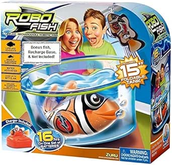 Amazon.com: ZURU Fish -Recharge, Fish & Foldable Bowl Playset Toy ...