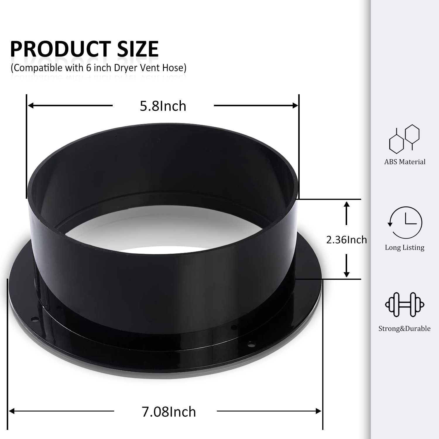 Snapklik.com : 6inch Duct Flanges,6 Inch Duct Connector,Plastic ...