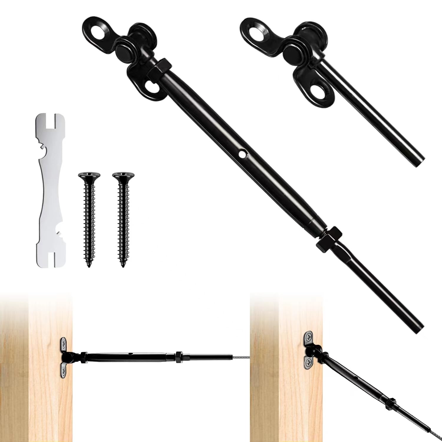 Snapklik.com : RiaYer 20 Pairs 1/8" Black Cable Railing Kit, Hardware