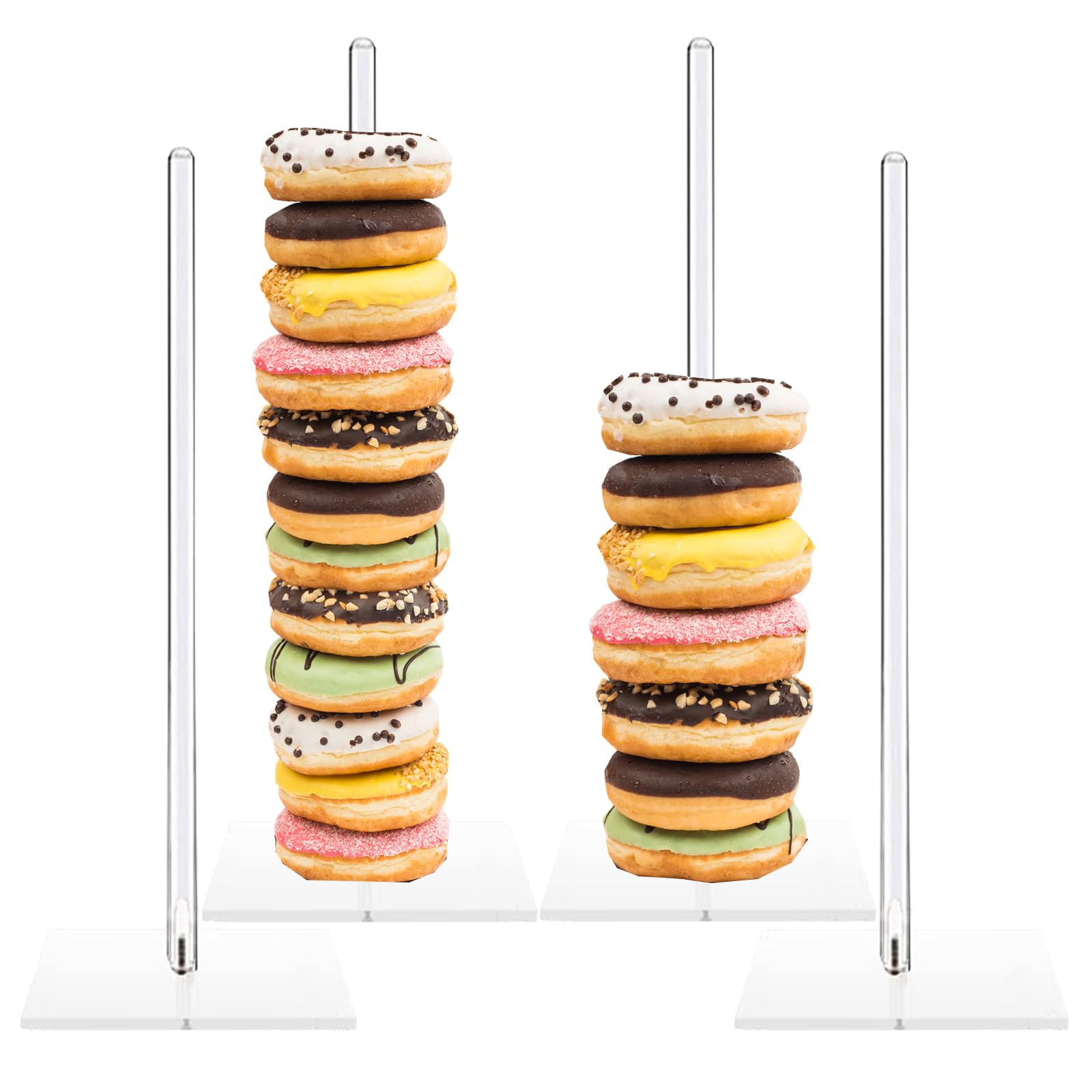 ANMEISH 4 Pieces Acrylic Donut Stand, Reusable Doughnut Display Stand ...