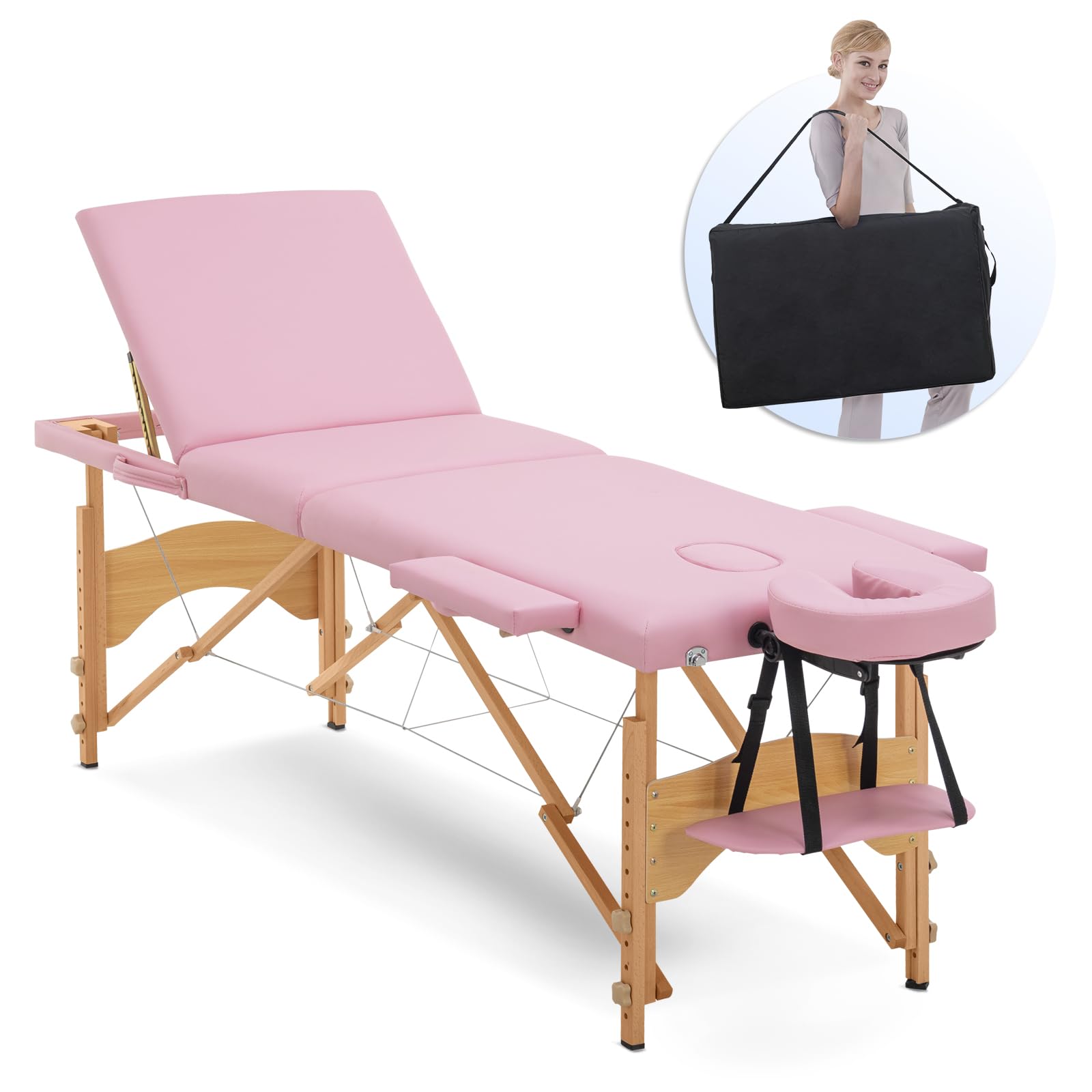 Amazon.com: Artechworks Massage Table Massage Bed 3 Folding Portable ...
