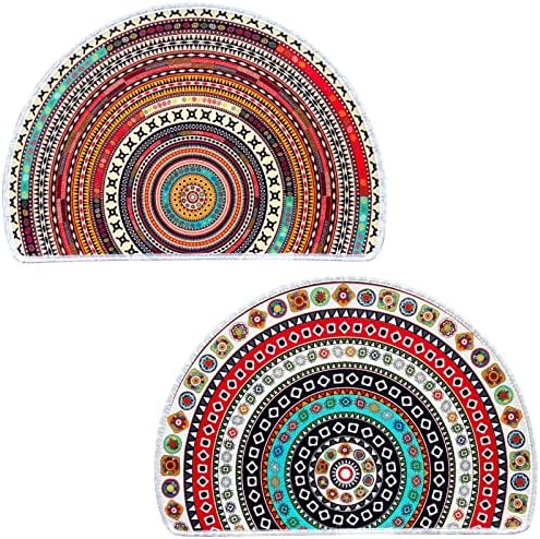 Amazon.com: Half Round Door Mat,Semi Circle Bathroom Floor Rug,Mandala ...
