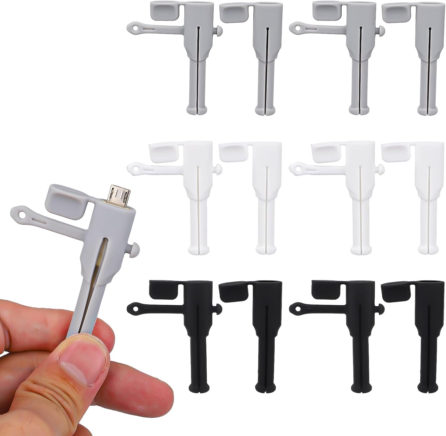 Amazon.com: 6 Pairs Charger Cable Protectors, Double-End Silicone 3 in ...