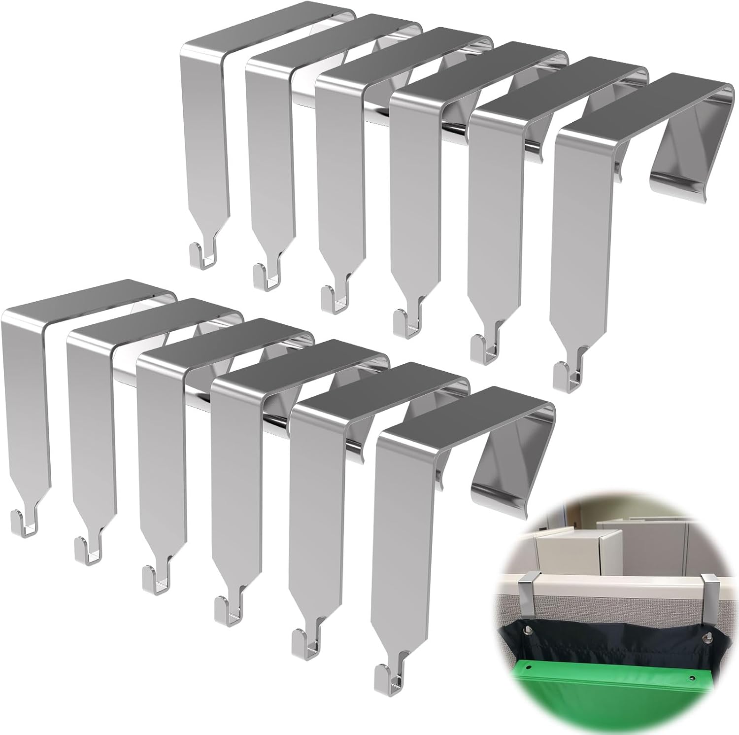 Amazon.com: KOPKIO 12 PCS Over The Door Hook Office Cubicle Hangers ...