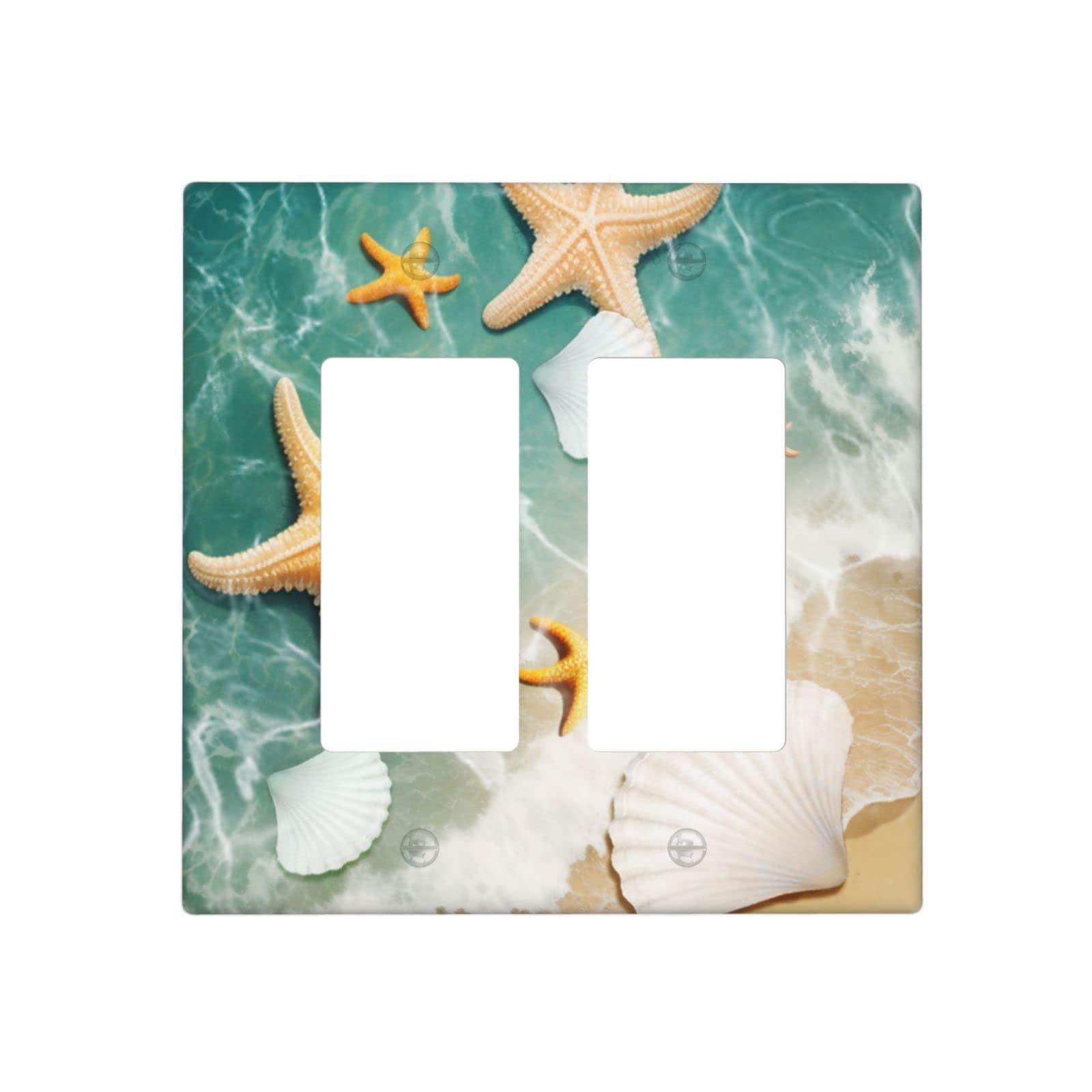 Starfish Double Gang Rocker Decora Wall Plates Decorate Outlet Covers ...