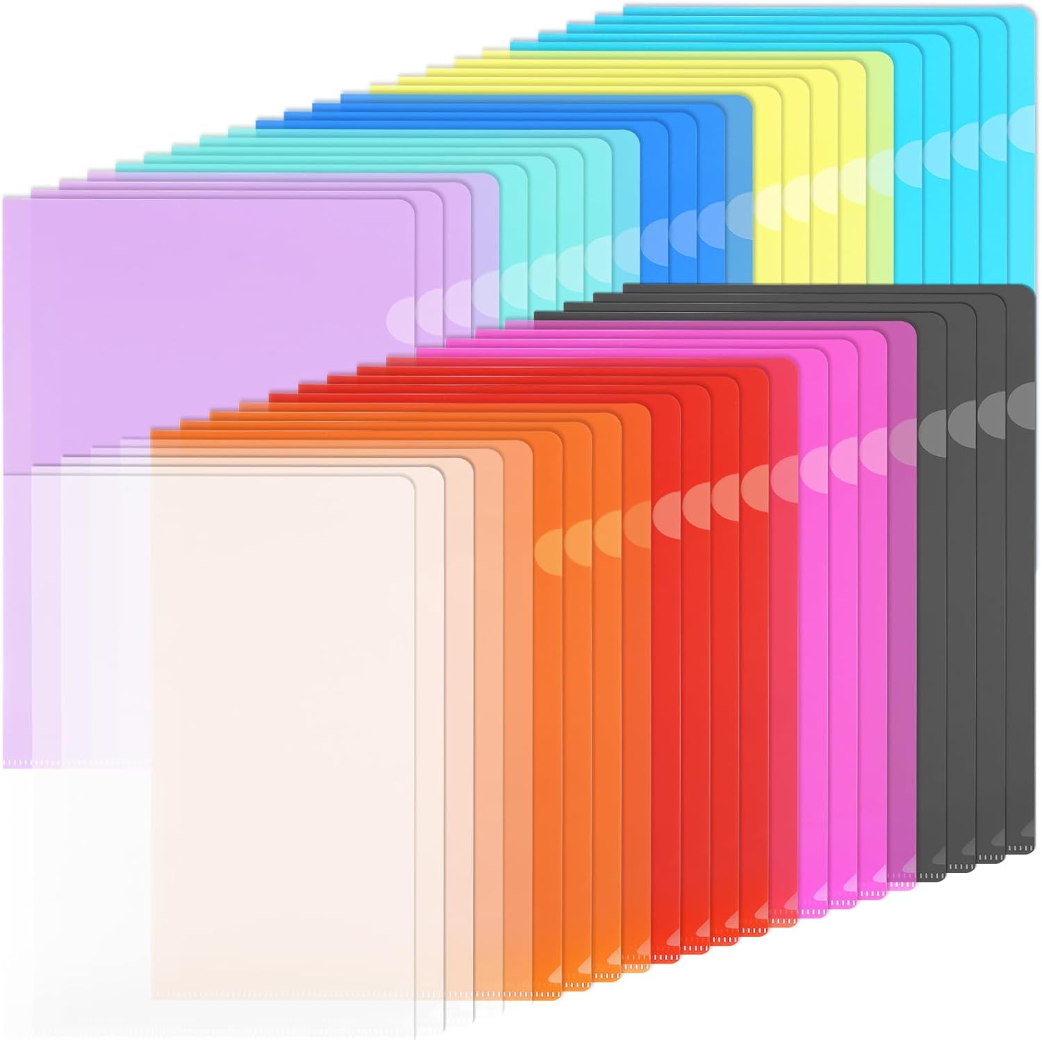 Amazon.com : 45 Pack Clear Plastic Folders, A4 L-Type Project Folders ...