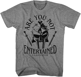 Amazon.com: Gladiator Movie T Shirt Not Entertained Adult Graphite ...