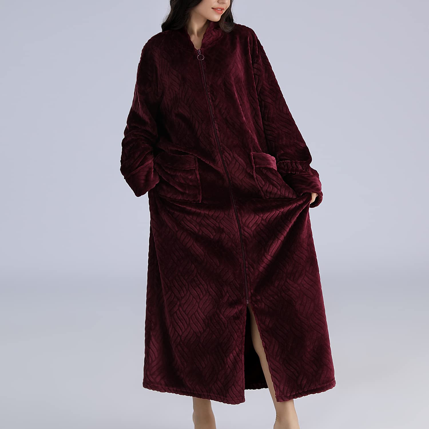 Plush Bathrobe Women Hfnxid Women's Long Housecoat Fuzzy Bath Robe ...