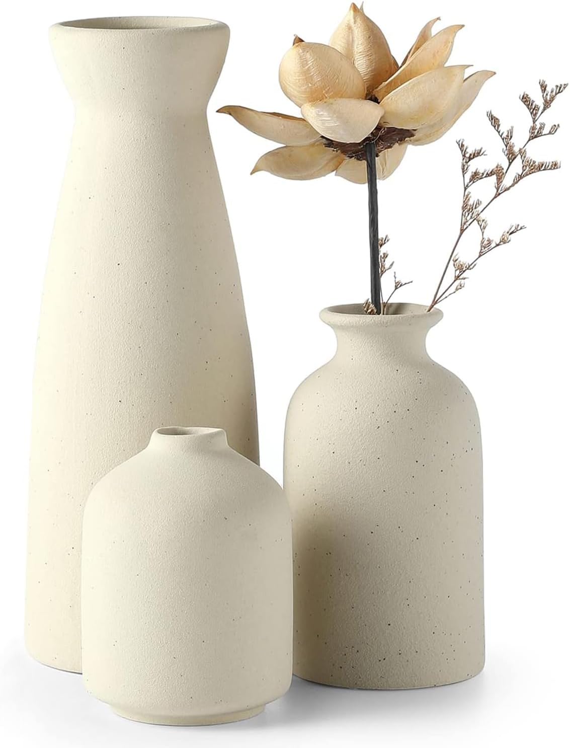 CWLWGO - Jarrón de cerámica mate para decoración del hogar, juego de ...