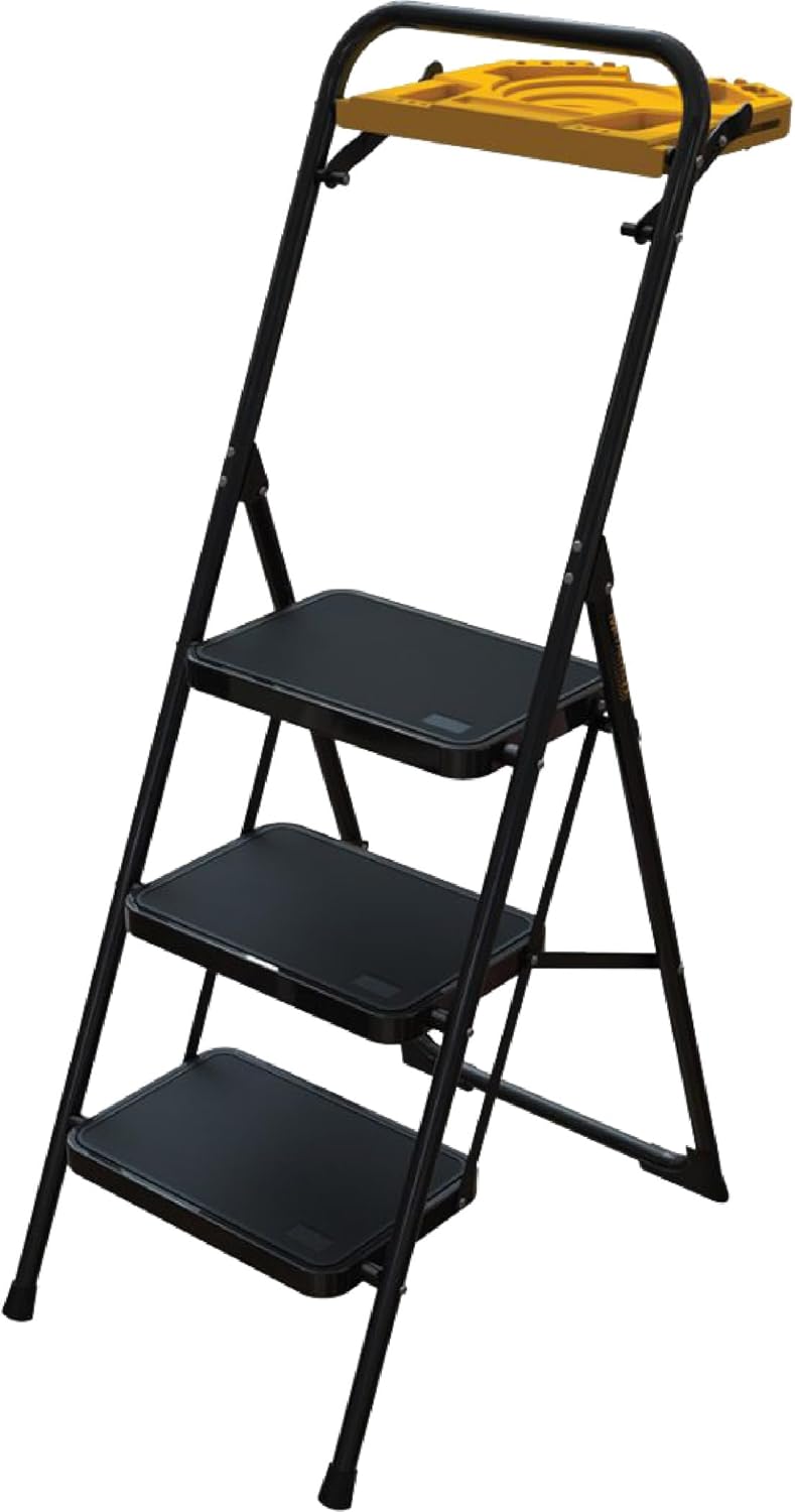 Metaltech E-SLC3TYW 3-Step Pro Steel Step Stool Type I with Utility ...