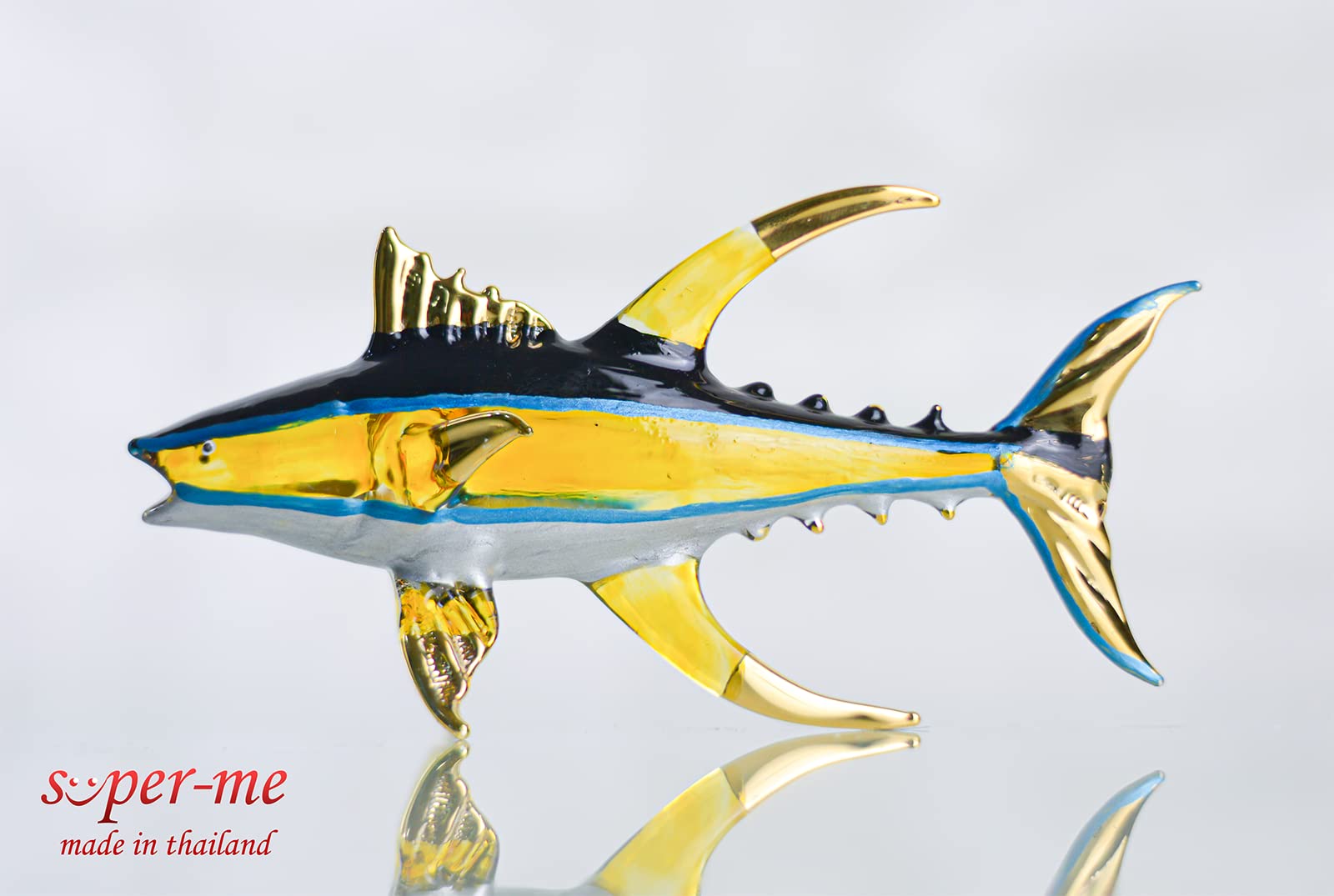 Amazon.com: Yellowfin Tuna Fish Hand Blown Art Glass Ornament Figurine ...