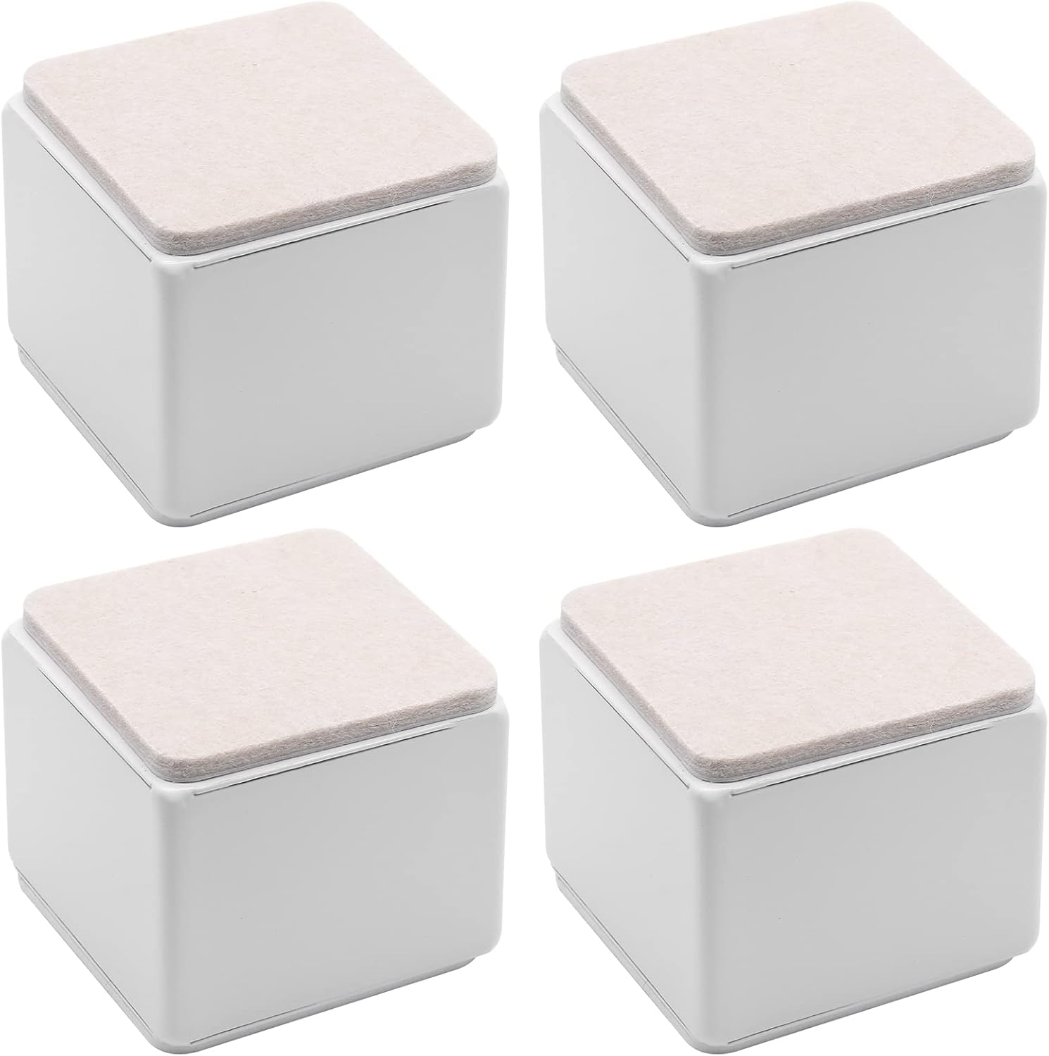 Amazon.com: Bonsicoky 4 Pcs Self-Adhesive Furniture Bed Risers, Square ...