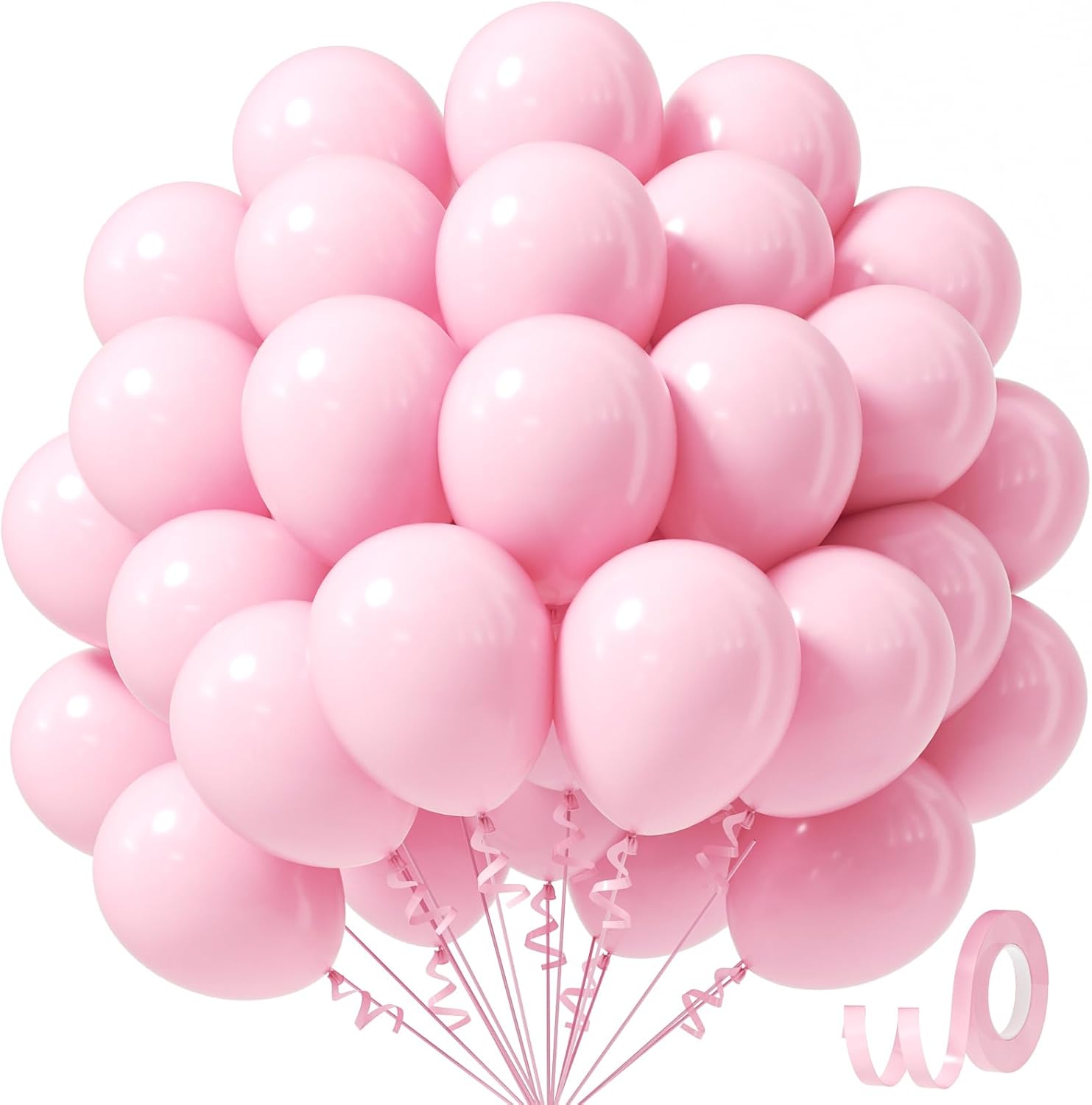 Amazon.com: Awenztech Light Pink Balloons 12 inch, Pastel Pink Latex ...