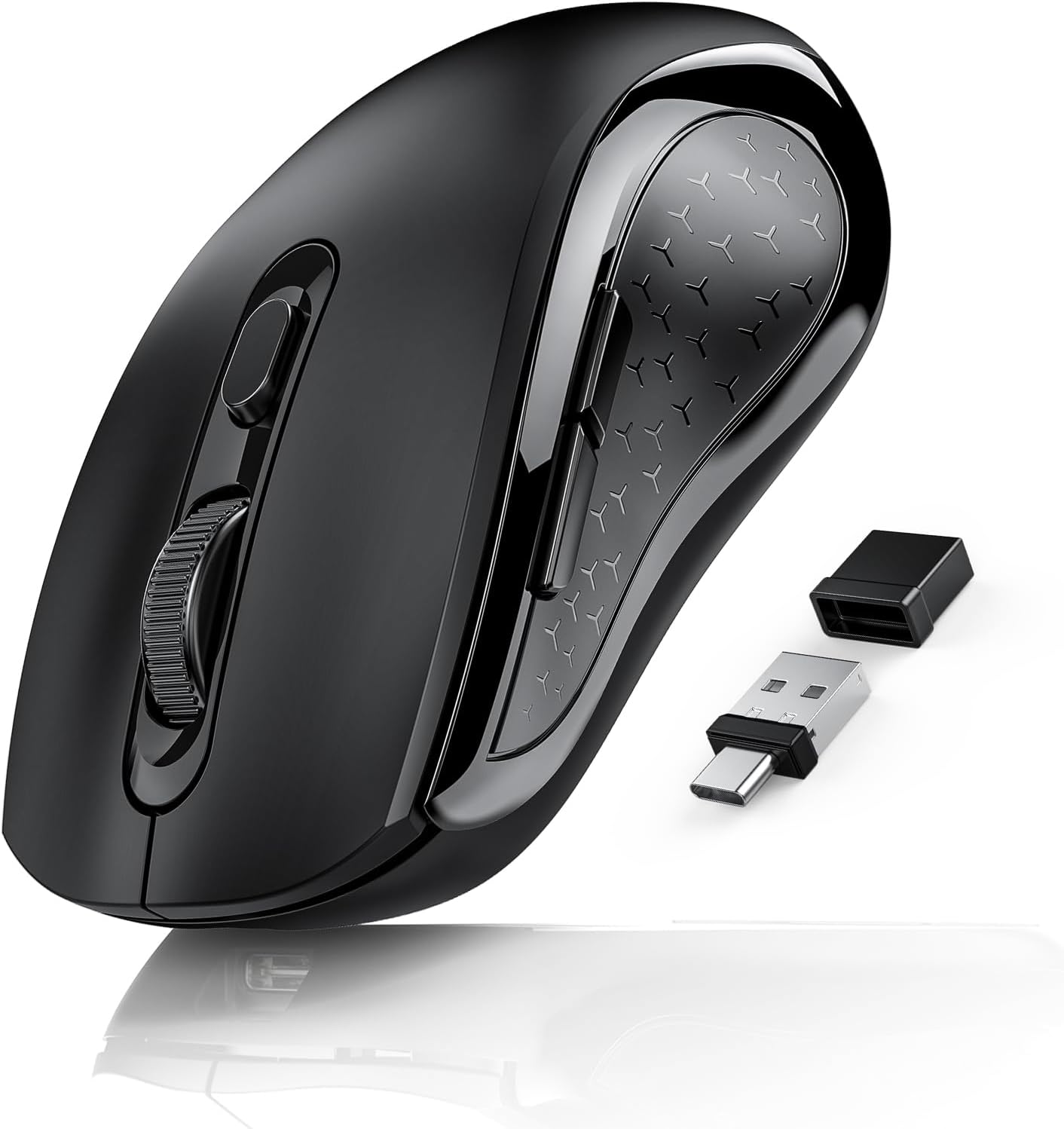 Amazon.com: Wireless Computer Mouse With BT5.0 & USB-A & USB-C 2in1 ...