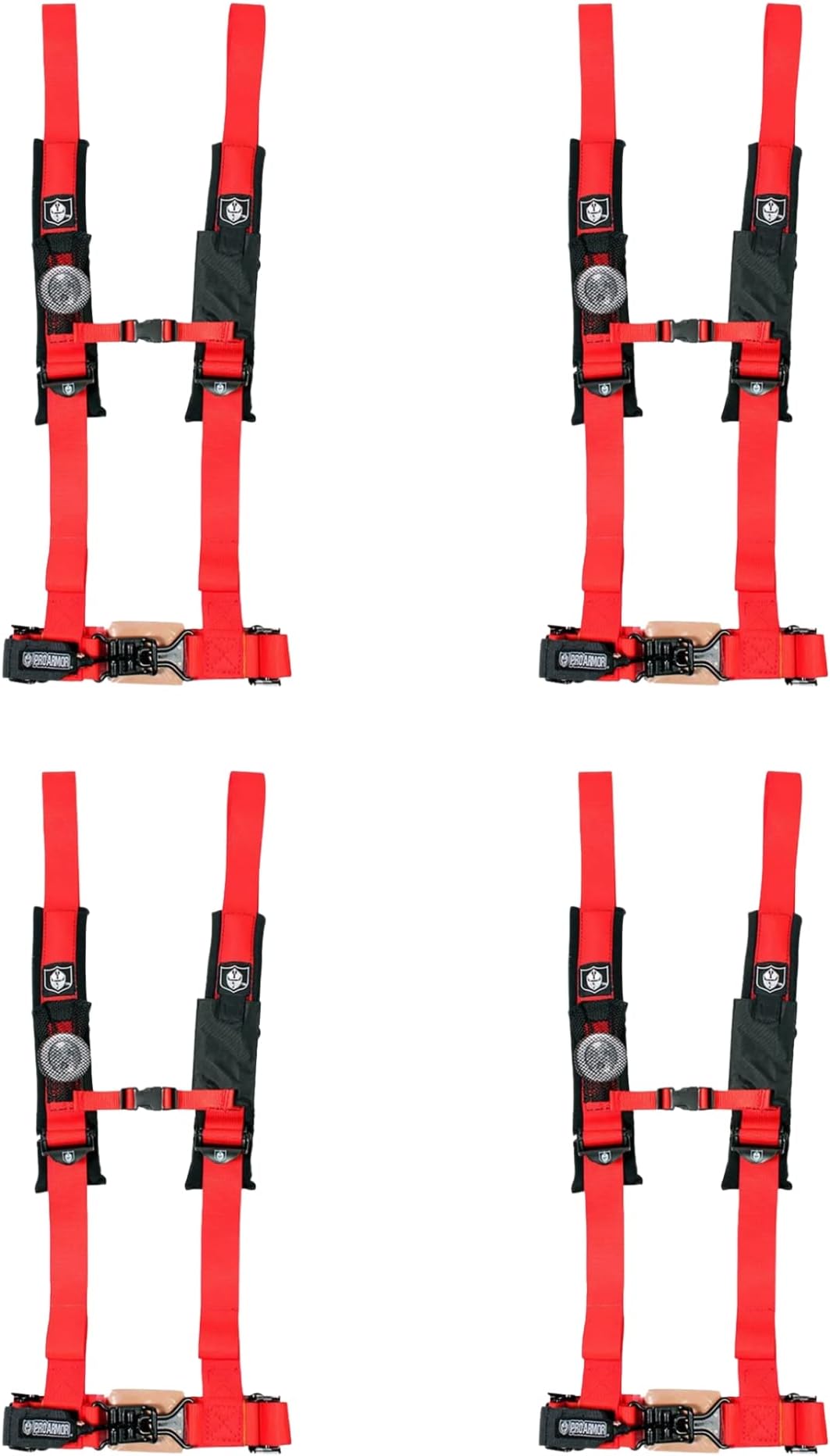 Amazon.com: Pro Armor A114220RD Red 4 Point Harness 2" Straps 4 Pack ...