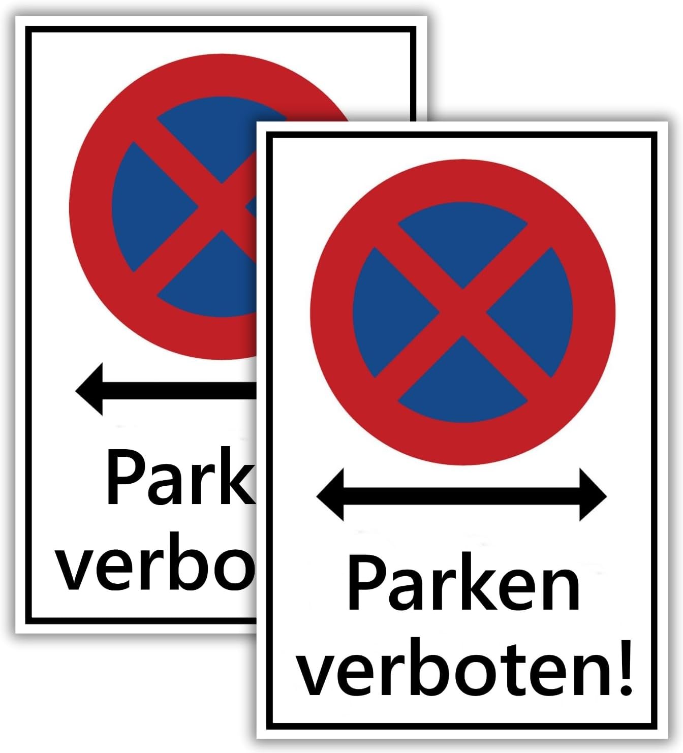 2 Stück (30 x 20 cm) Parken Verboten Schild - aus stabiler PVC ...